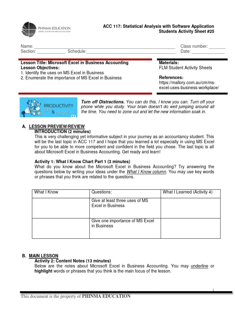 Sas#25-Acc 117 | Download Free PDF | Financial Analyst | Microsoft Excel