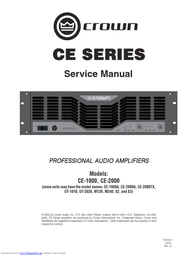 ce1000a | PDF | Amplifier | Electricity