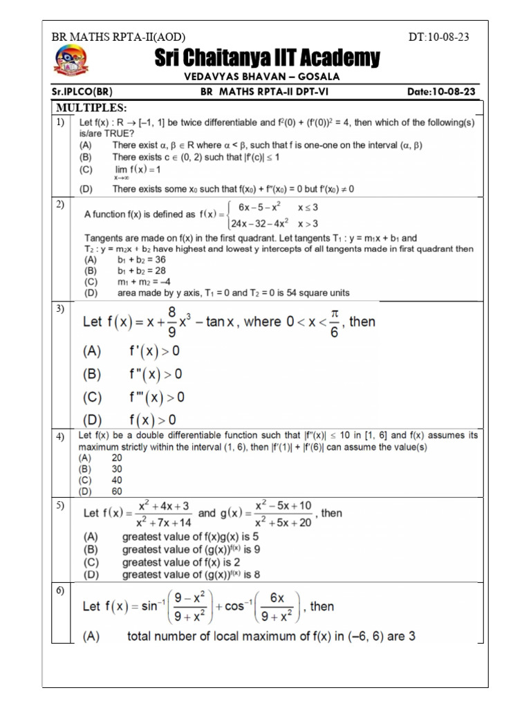 BR Maths Rpta-Ii Dpt-Vi (Aod) | PDF | Computers