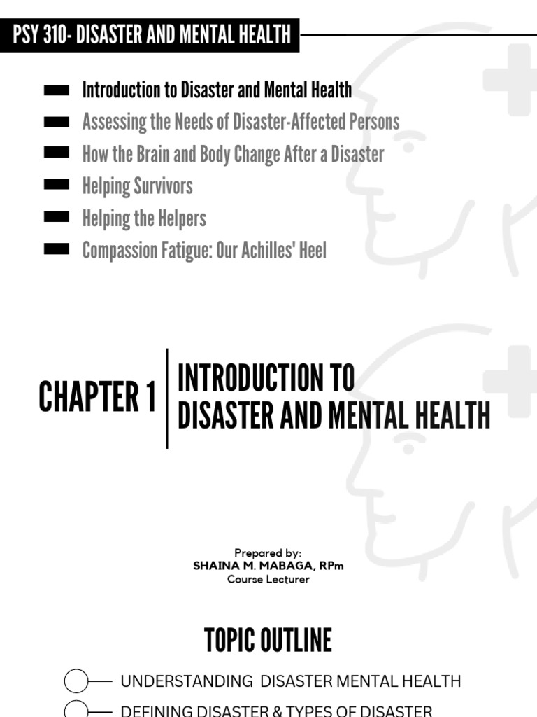 Chapter 1- Introduction to Disaster and Mental Health | PDF | Mental ...