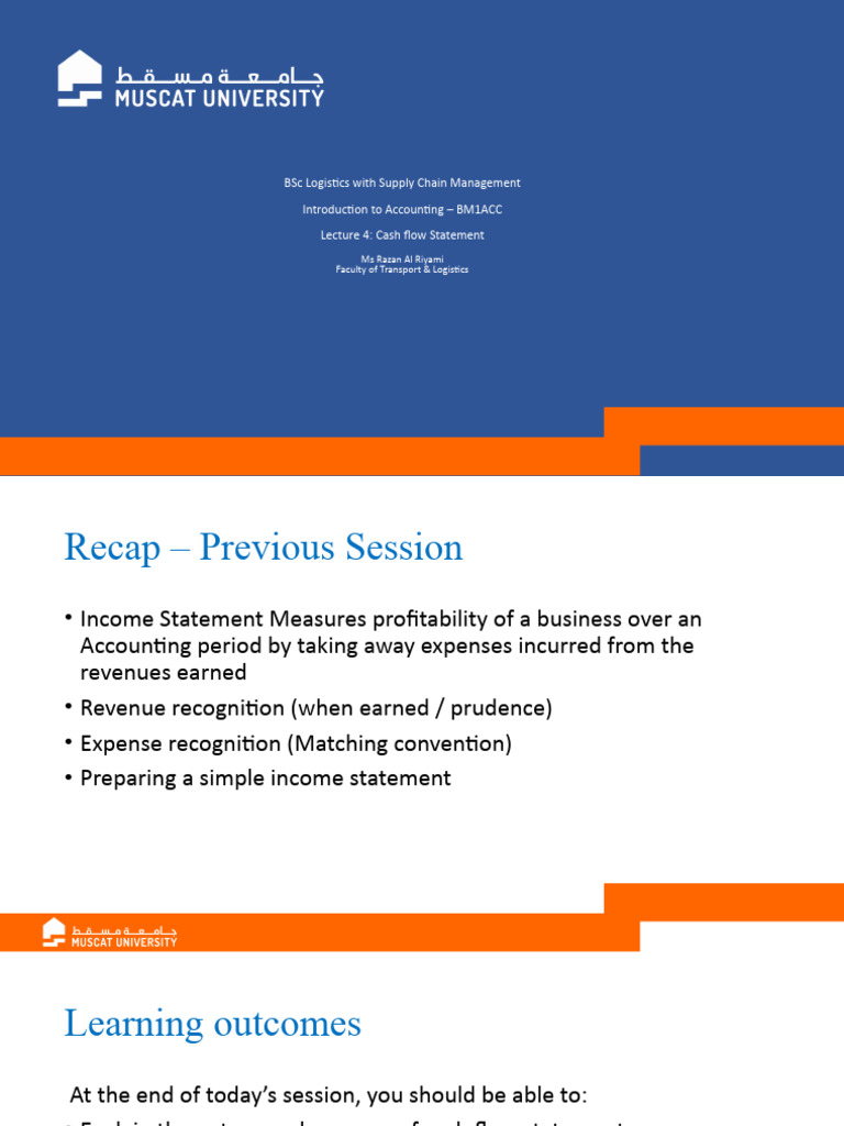 Lecture 4 - Cash Versus Profit and The Cash Flow Statement | PDF ... Lecture 4 - Cash Versus Profit and The Cash Flow Statement | PDF ...