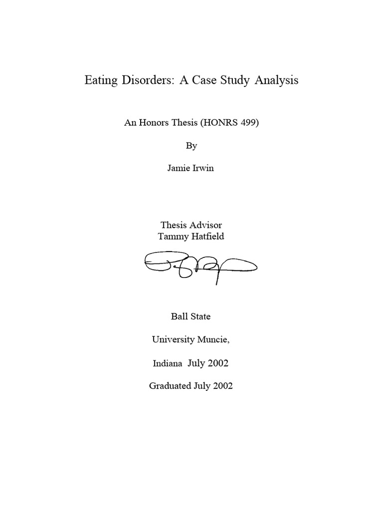 Anorexia: A Case Study Analysis | PDF | Bulimia Nervosa | Eating Disorder