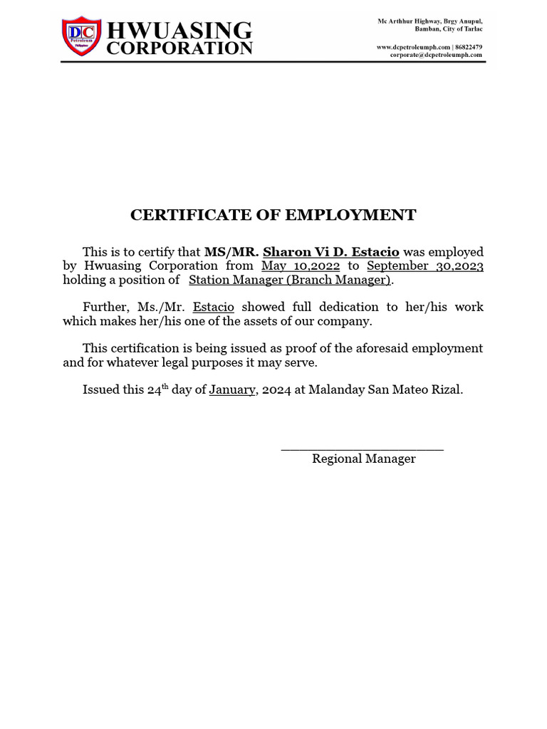 COE Template[1] | PDF