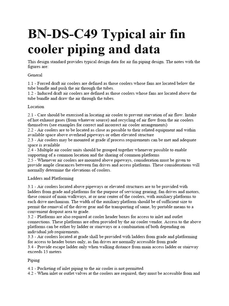 Air Fin Cooler Piping Design Standards | PDF | Manufactured Goods ...