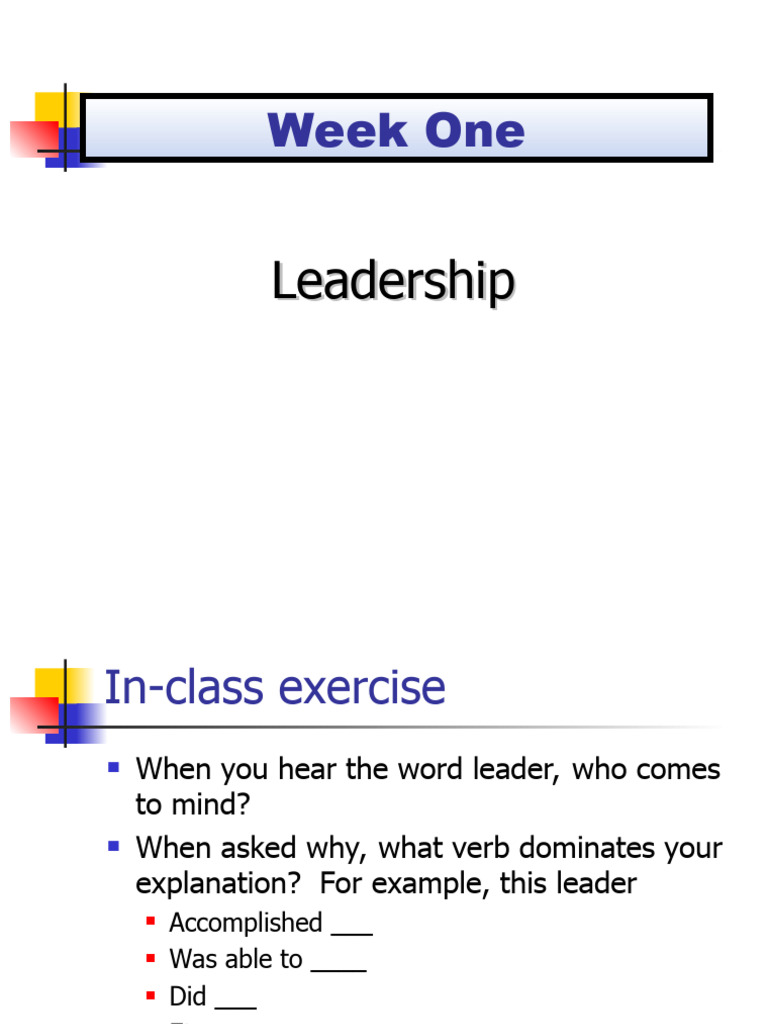 Week 1 Development of Leadership Theory | PDF | Leadership | Servant ... Week 1 Development of Leadership Theory | PDF | Leadership | Servant ...