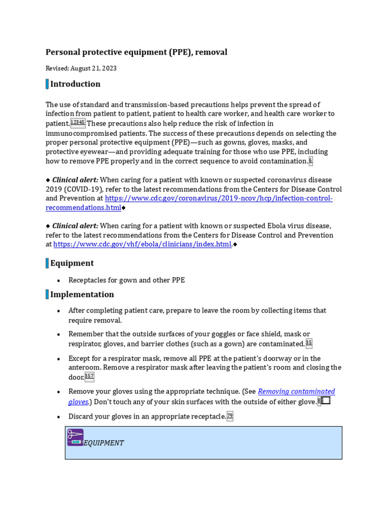 Ppe 2 | Download Free PDF | Personal Protective Equipment | Clinical Medicine
