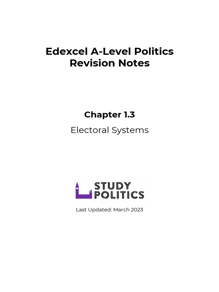 1.3 - Electoral Systems | PDF | Voting | Elections