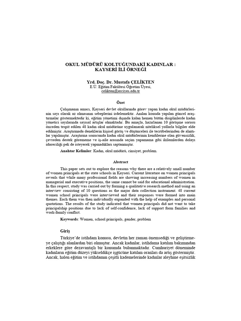 Okul M - D - R - Koltu - Undaki Kad - Nlar - Kayseri - Li - Rne - I (#253036) - 219293 | PDF