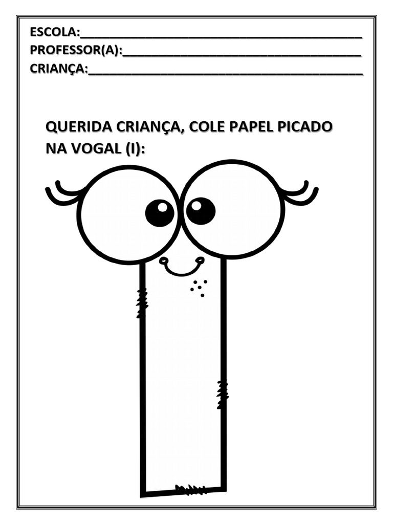 Atividades Vogal I | Download grátis PDF | Vogal | Linguística