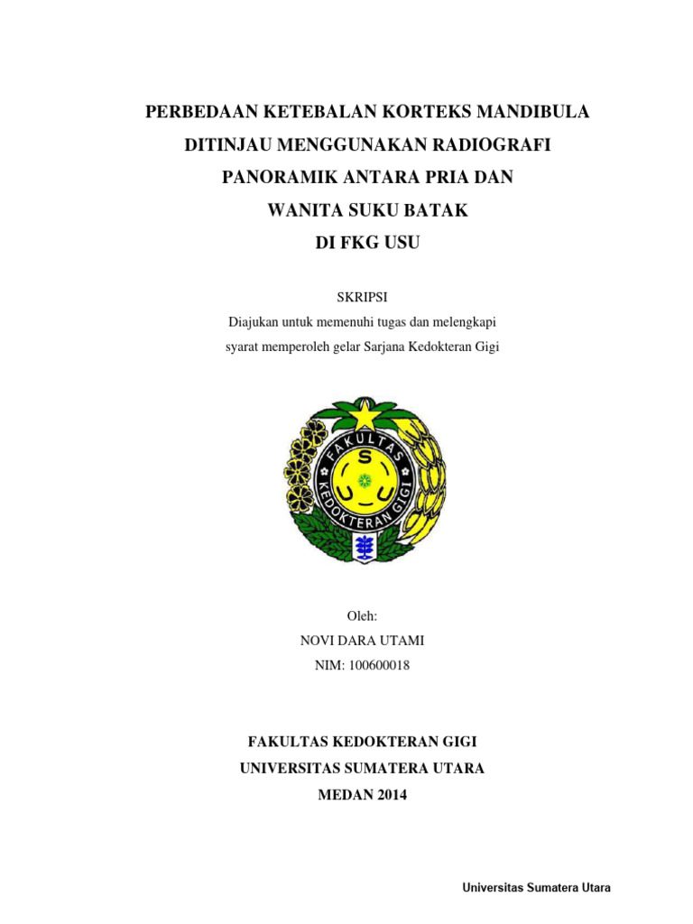 Ketebalan Korteks Mandibula Suku Batak | PDF