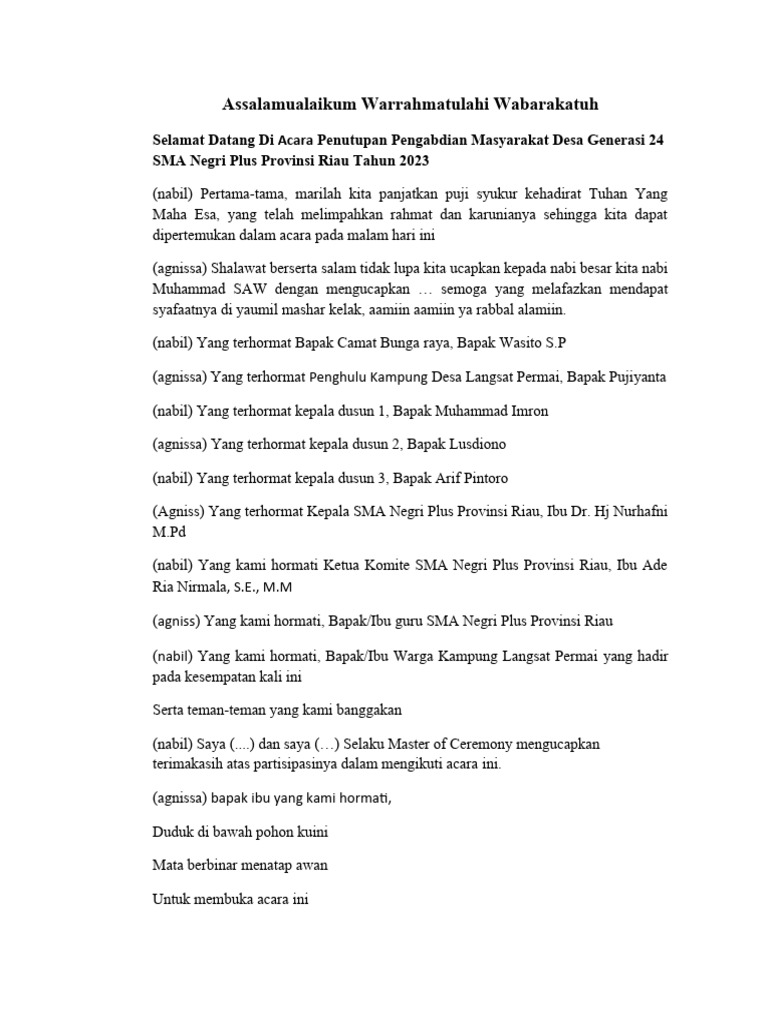 Naskah Penutupan PMD Gen 24 Fixx | PDF