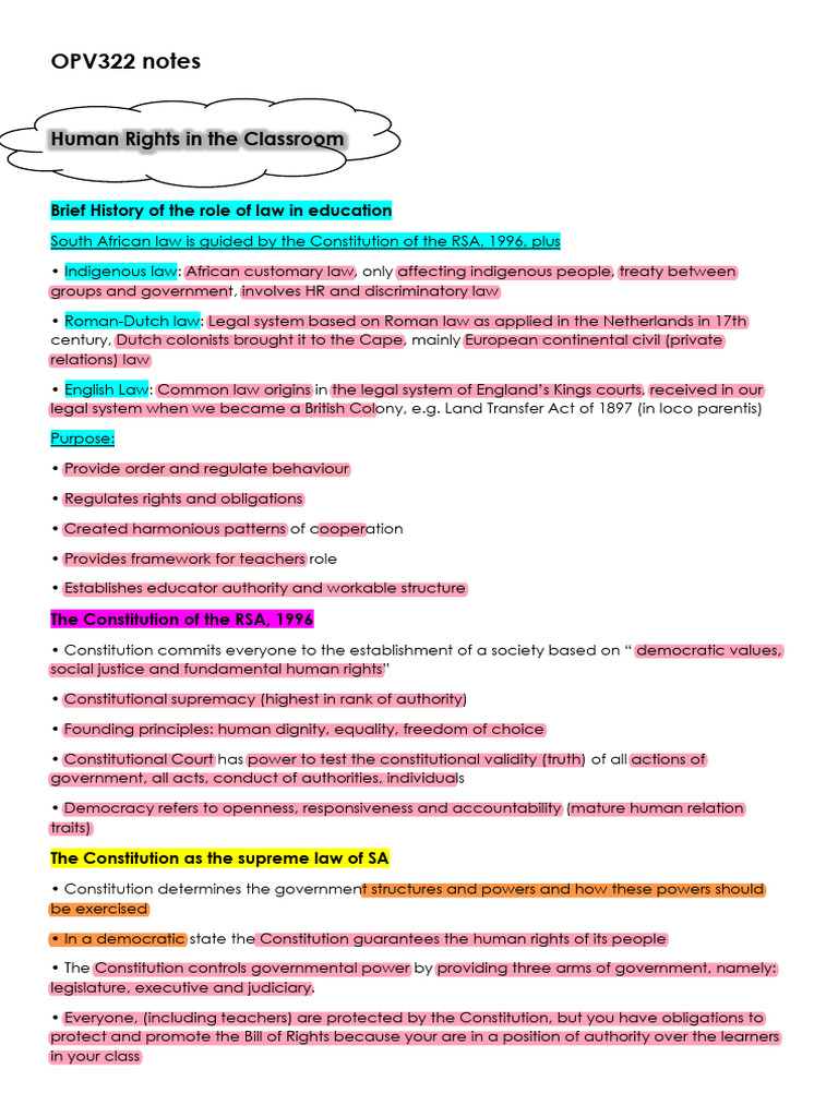 OPV322 Notes - Complementary Material | PDF | Bullying | Disciplines