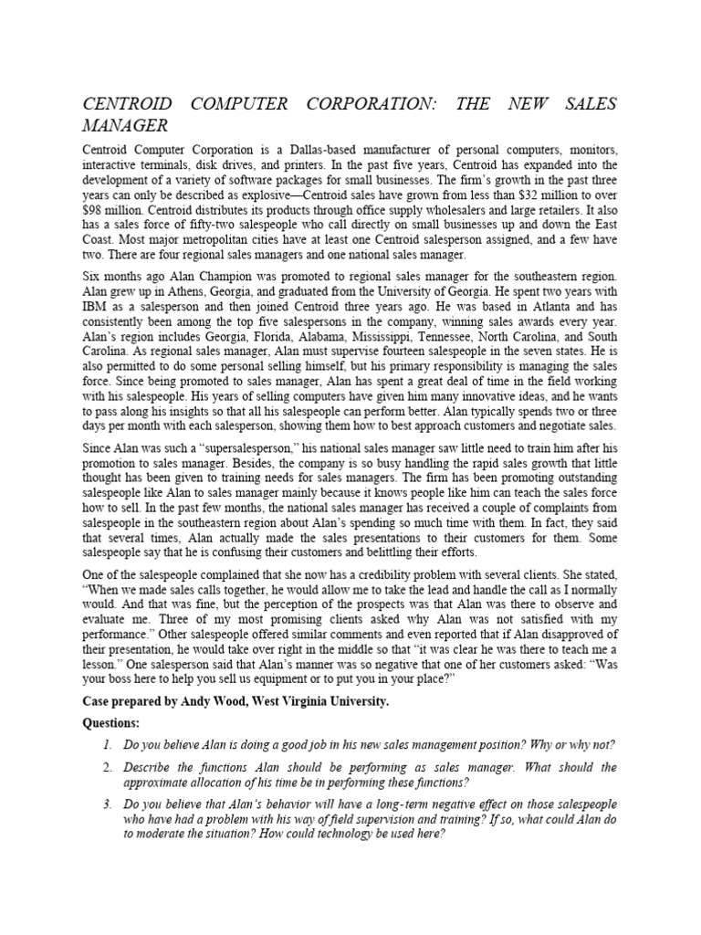 Case study-Chapter1 | PDF | Sales | Business