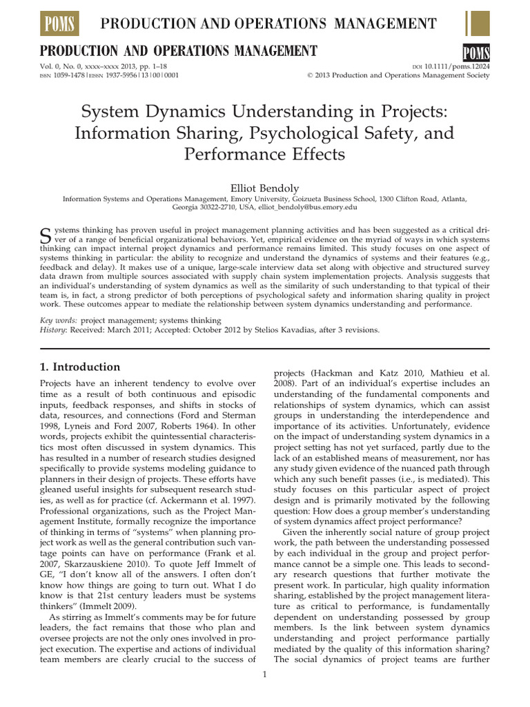 System Dynamics Understanding in Project | PDF | System | Thought