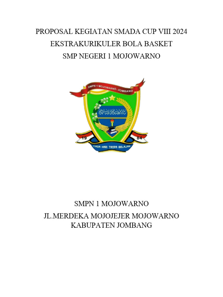 Proposal Kegiatan Basket Smada Cup 8 2024 | PDF