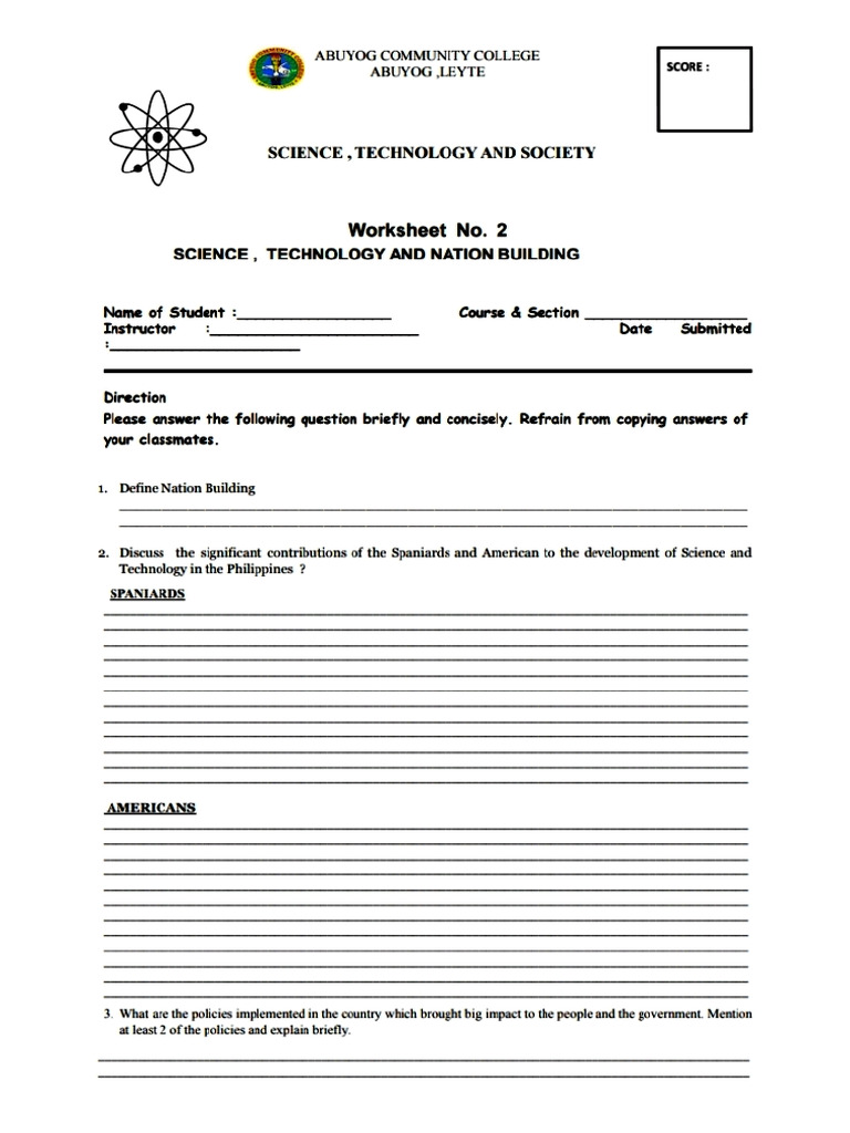 Worksheet No.2 STs | PDF