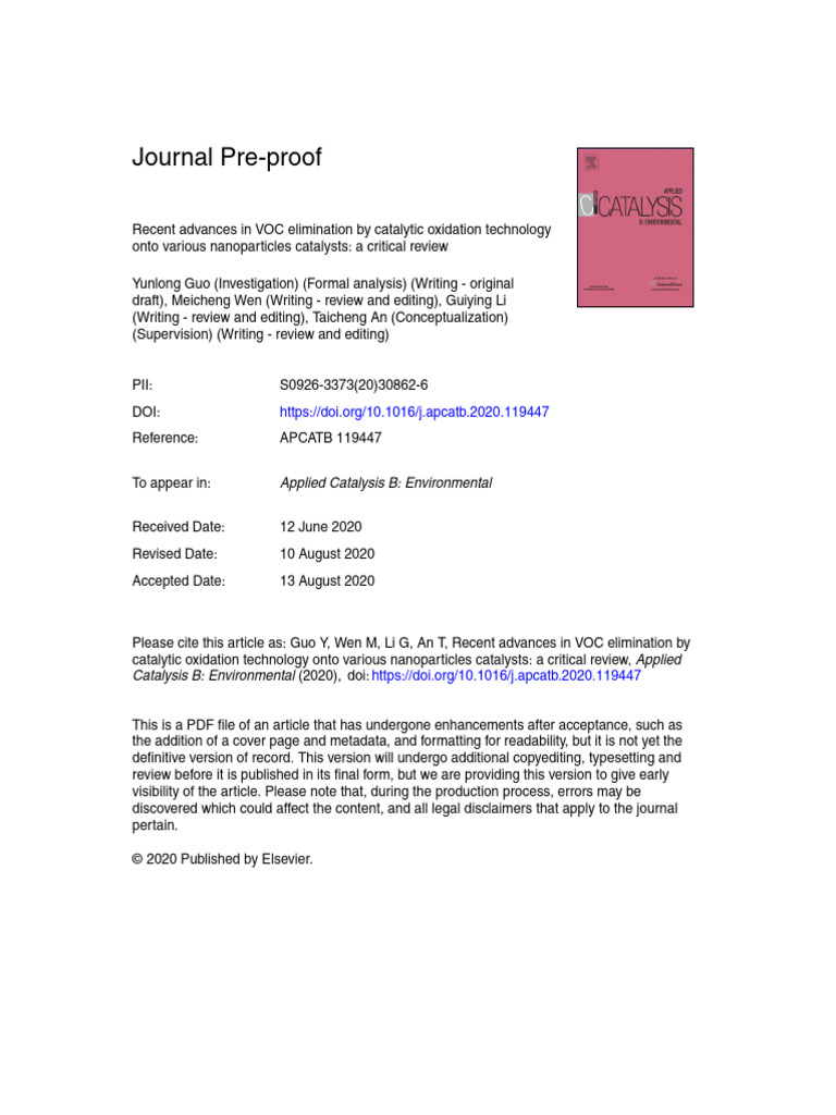 Titanium Catalysis | PDF | Catalysis | Volatile Organic Compound