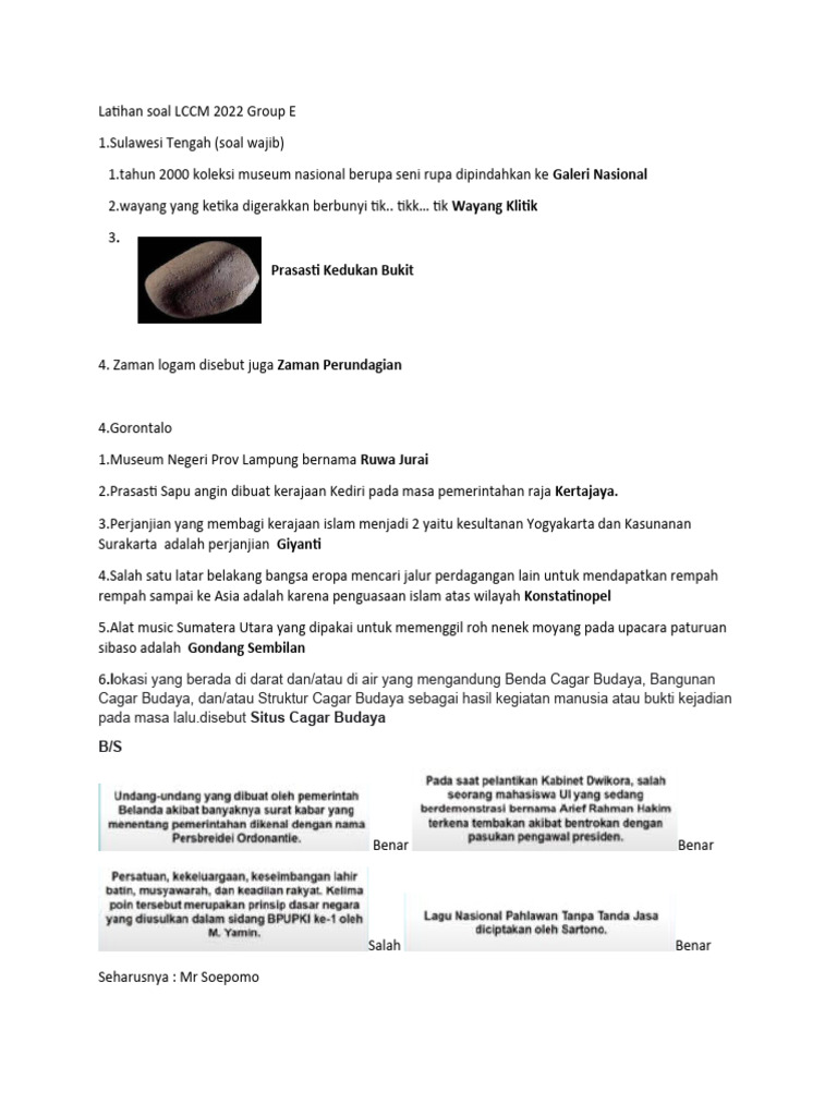 Latihan Soal LCCM 2022 Group E | PDF