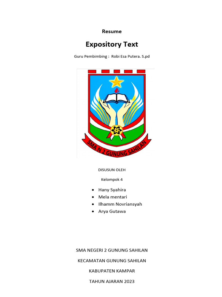 Resume Expository Teks | PDF | Karier & Perkembangan | Seni & Disiplin ...