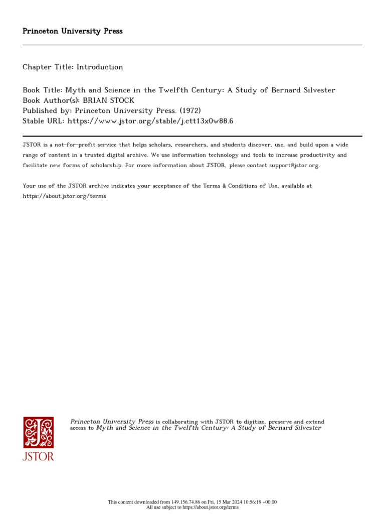 Myth and Science in Twelfth Century | PDF | Science | Creator Deity