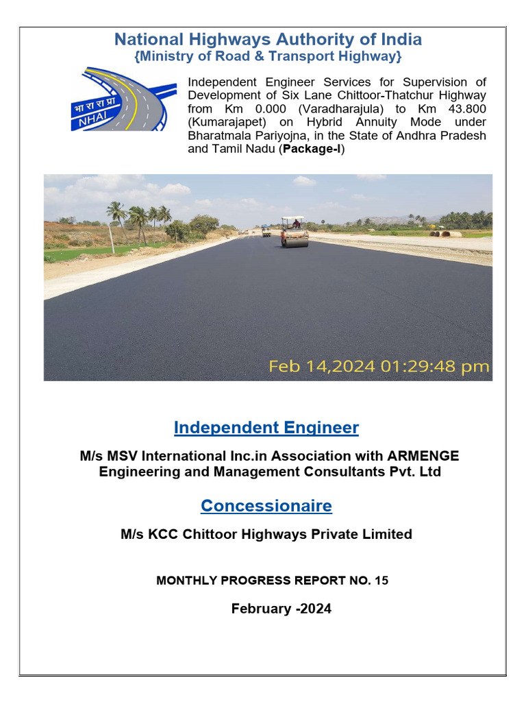 KCC IE MPR February - 2024 | PDF | Road Infrastructure | Transport Infrastructure