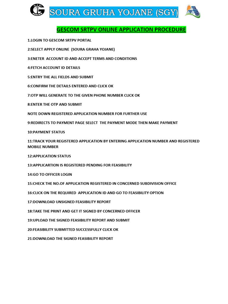 SRTPV SGY APPLICATION USER GUIDE English | PDF