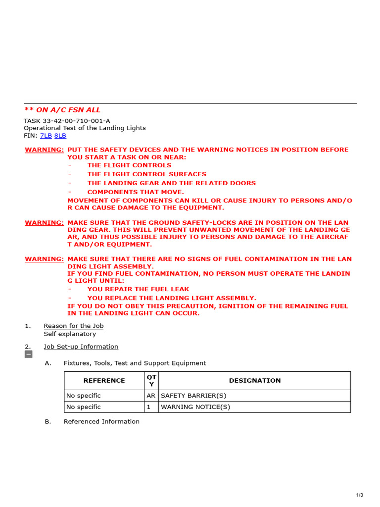 A320 Landing Lights Operational Test | PDF | Aviation | Aircraft