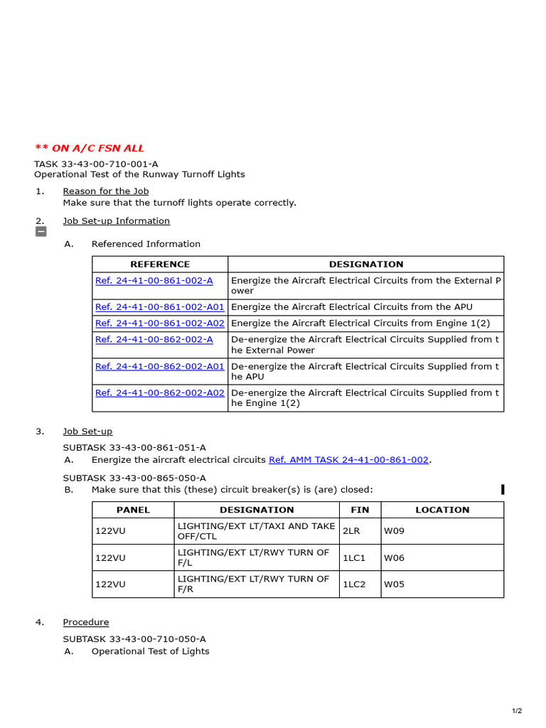 A320 Operational Test of The Runway Turnoff Lights | PDF | Vehicles ...