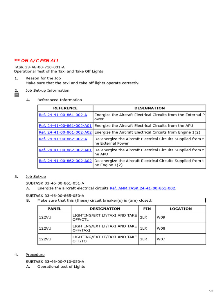A320 Taxi and Take Off Lights Test | PDF | Aviation | Aerospace