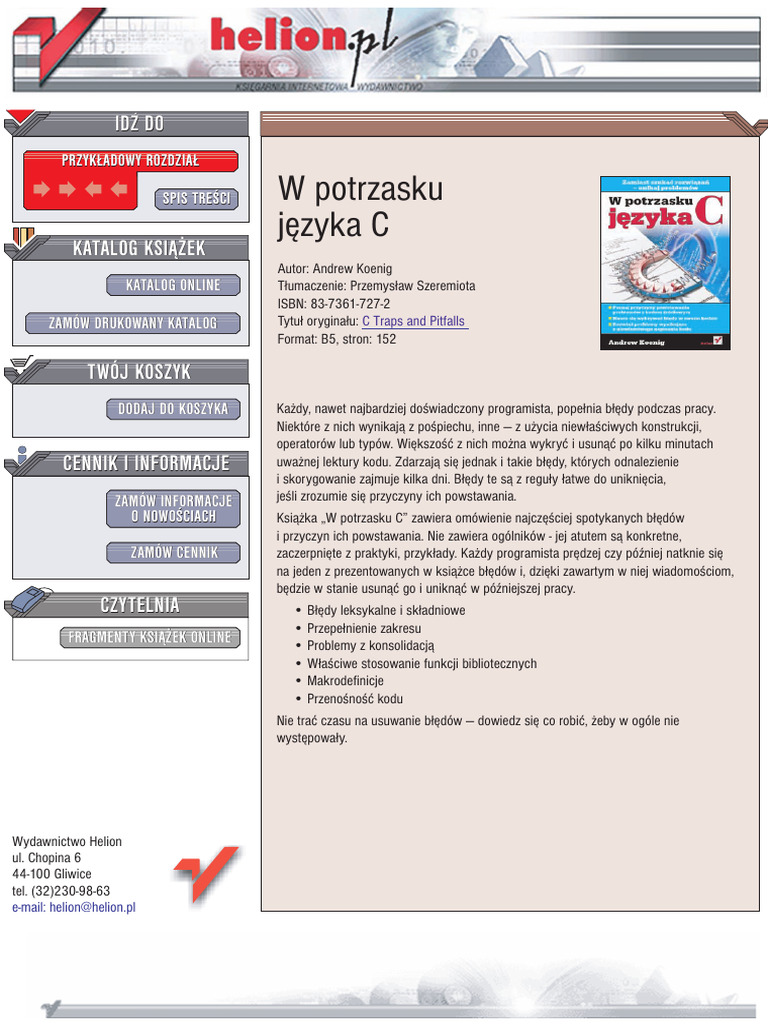 W Potrzasku Jezyka C | PDF W Potrzasku Jezyka C | PDF