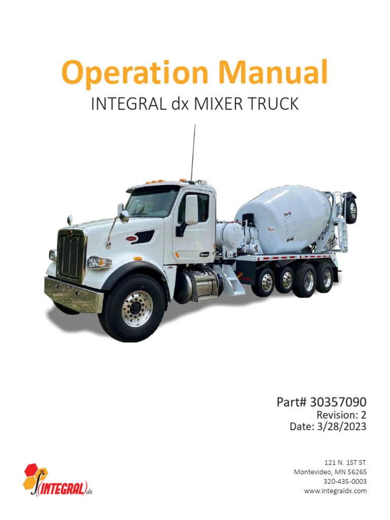 Concrete Truck Mixer Operators Manual | PDF | Truck | Manual Transmission