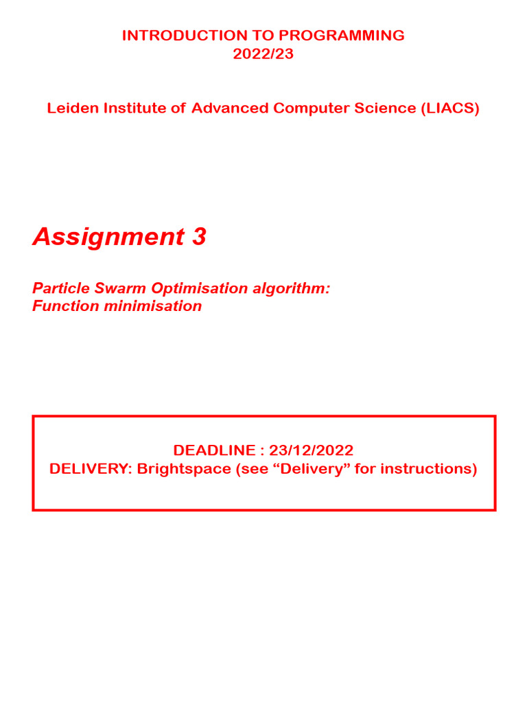 Assignment - 3 - PSO | PDF | Algorithms | Applied Mathematics