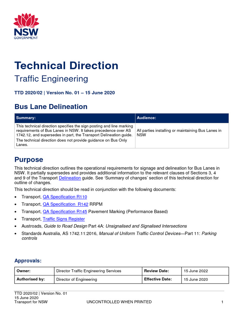 TS 05452_0.00_Bus Lane Delineation | PDF | Intersection (Road) | Traffic