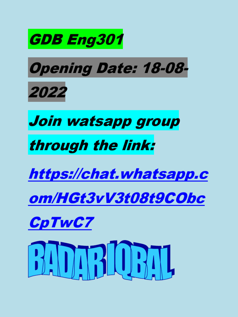 GDB Eng301 Solution File | PDF