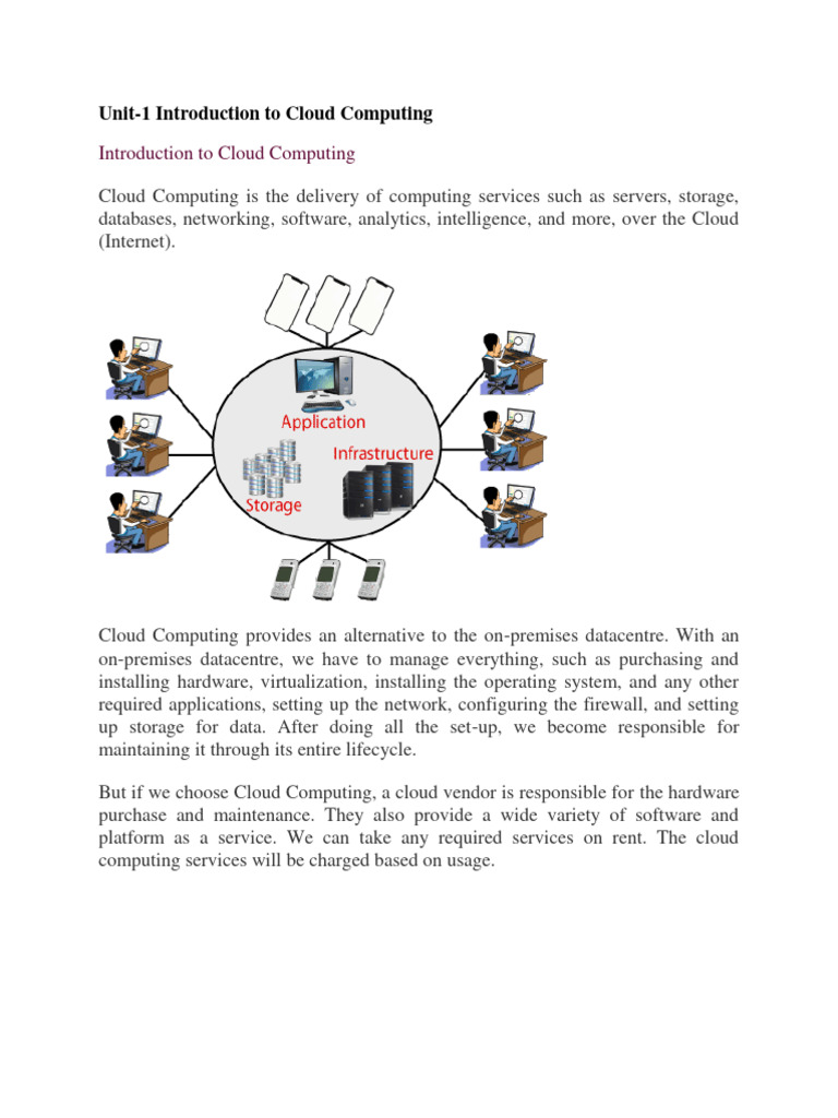 Unit I Introduction to Cloud Computing (1) | PDF | Cloud Computing | Platform As A Service