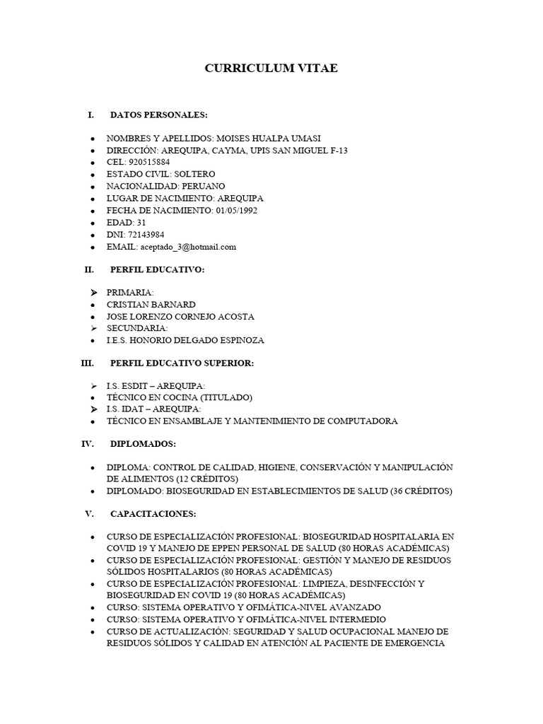 Curriculum Vitae HRHD 2024 Publico | PDF | Análisis de Riesgo y Puntos ...