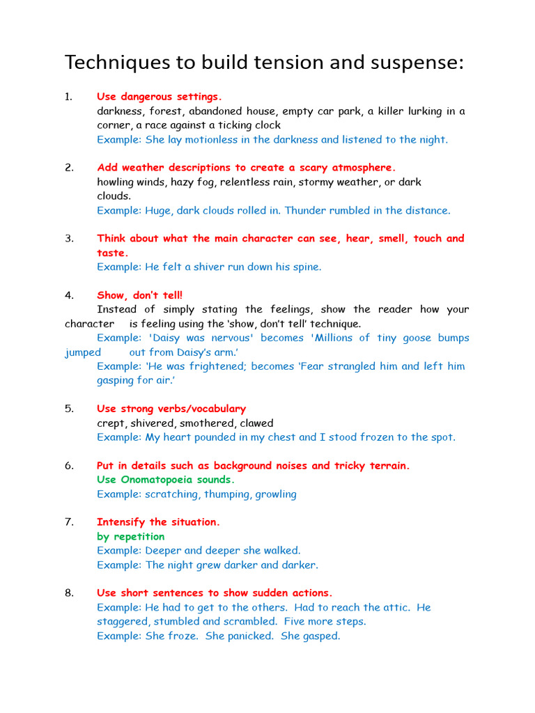 16 Techniques To Build Tension N Suspense | PDF