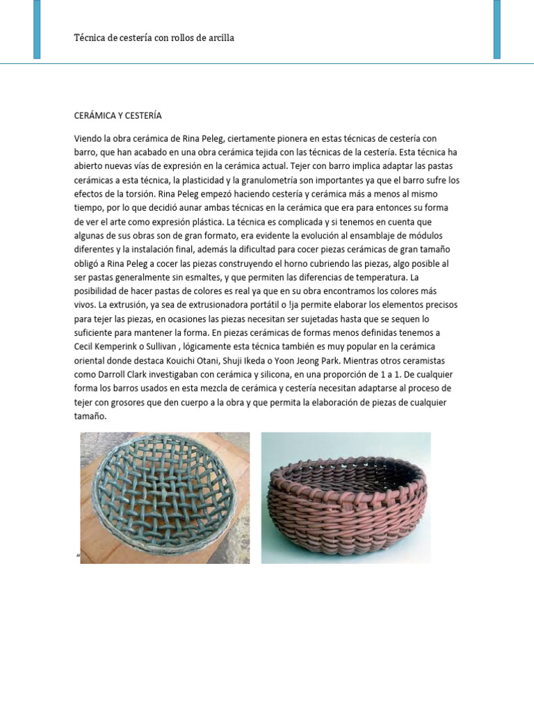 Cestería y cerámica con rollos de arcilla | PDF | Hogar, jardinería y ...