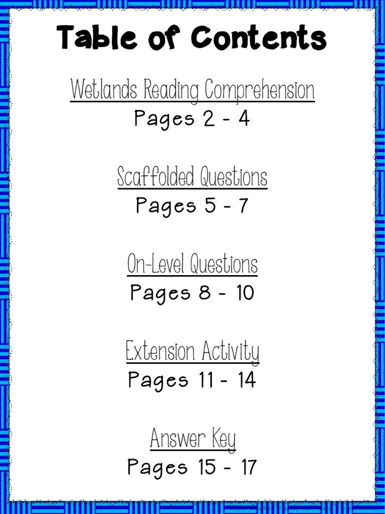 Wetlands Reading Comprehension | PDF | Wetland | Marsh
