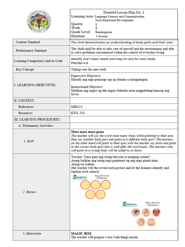 DLP for COT q1 w7 | PDF | Teachers | Learning