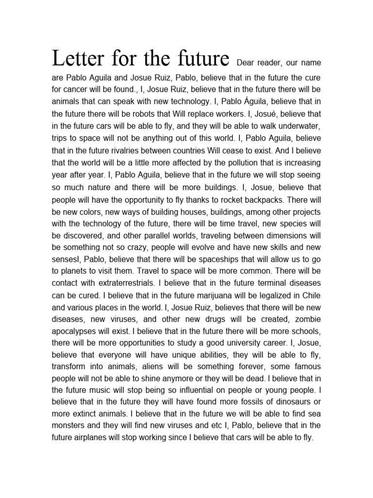 Letter For The Future | PDF