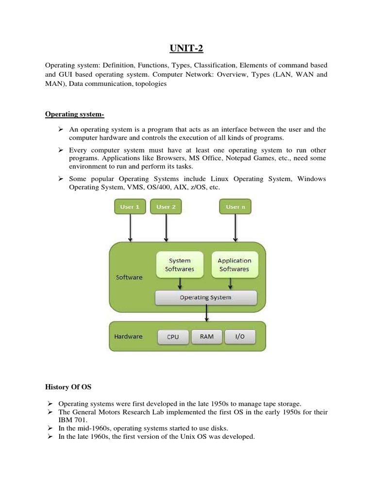 FCET Unit 2 Notes | PDF | Network Topology | Operating System