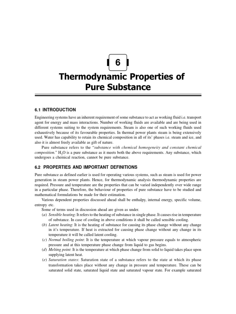 Thermodynamic Properties of Pure Substances | PDF | Phase (Matter ...