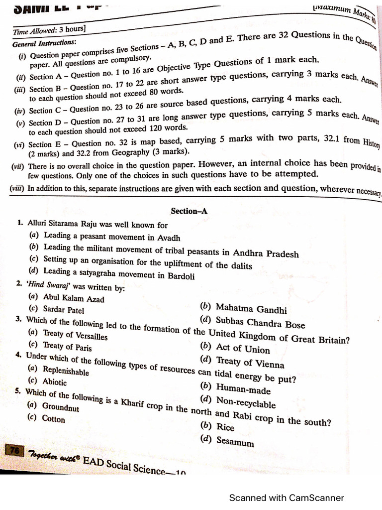 2021 Sample Paper 2 QP | PDF