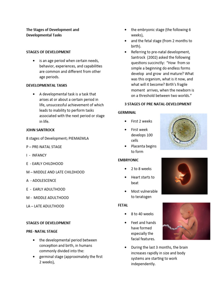 The Stages of Development and Developmental Tasks | PDF | Developmental ...