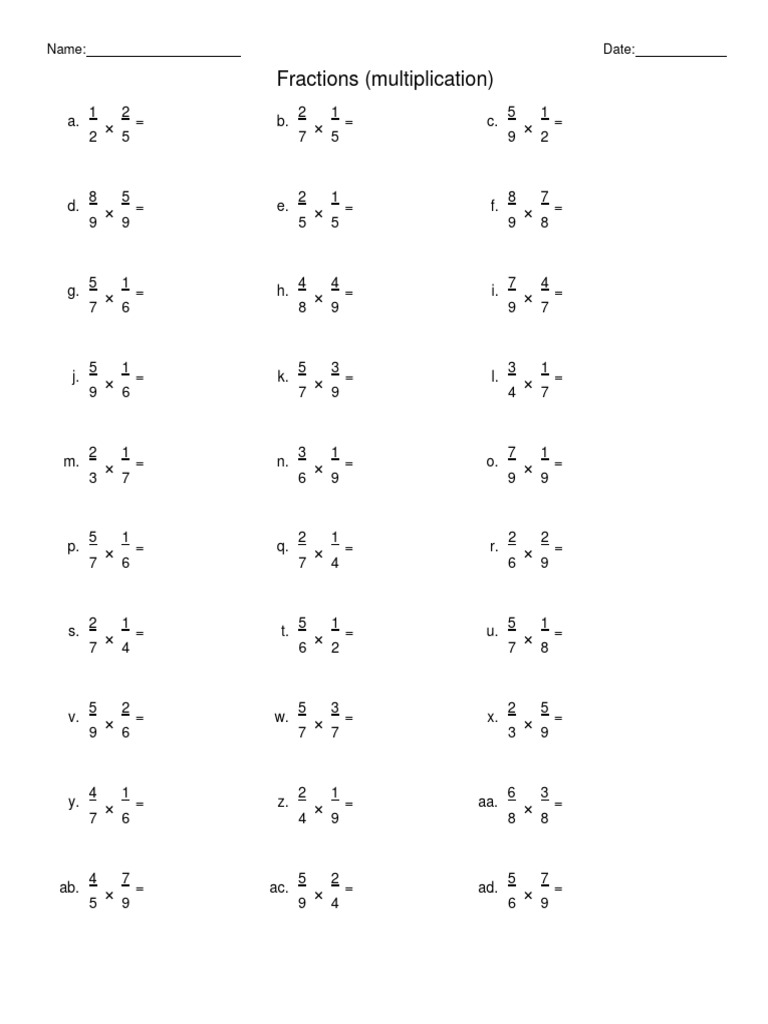 Fraction Multiplication | PDF