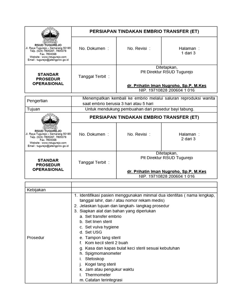 Embrio Transfer | PDF