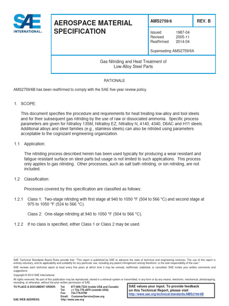 Sae Ams 2759-6B-2014 | Download Free PDF | Heat Treating | Steel