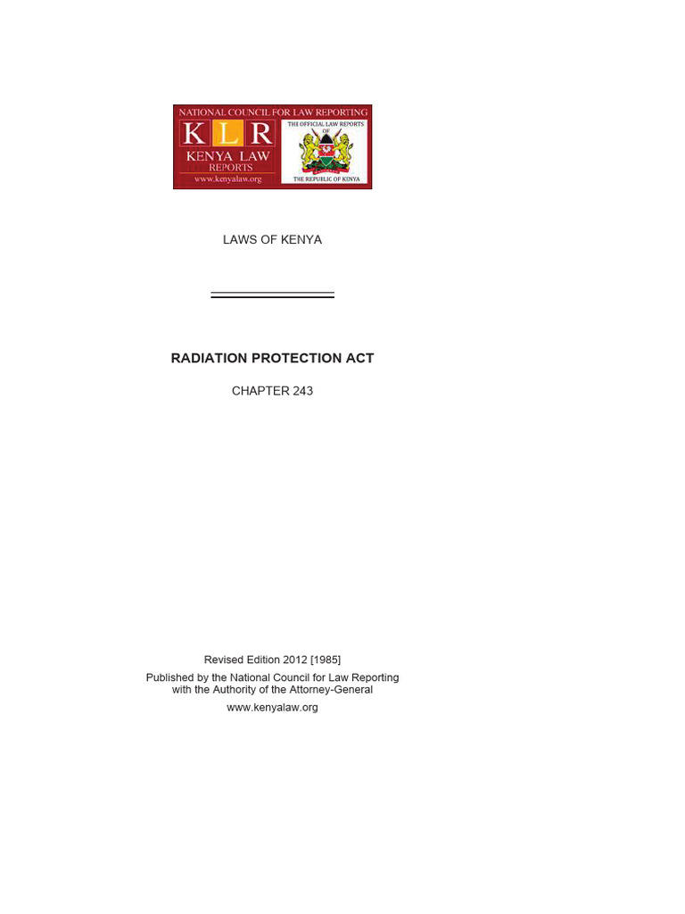 Kenya's Radiation Protection Law | PDF | Ionizing Radiation | Radiation ...