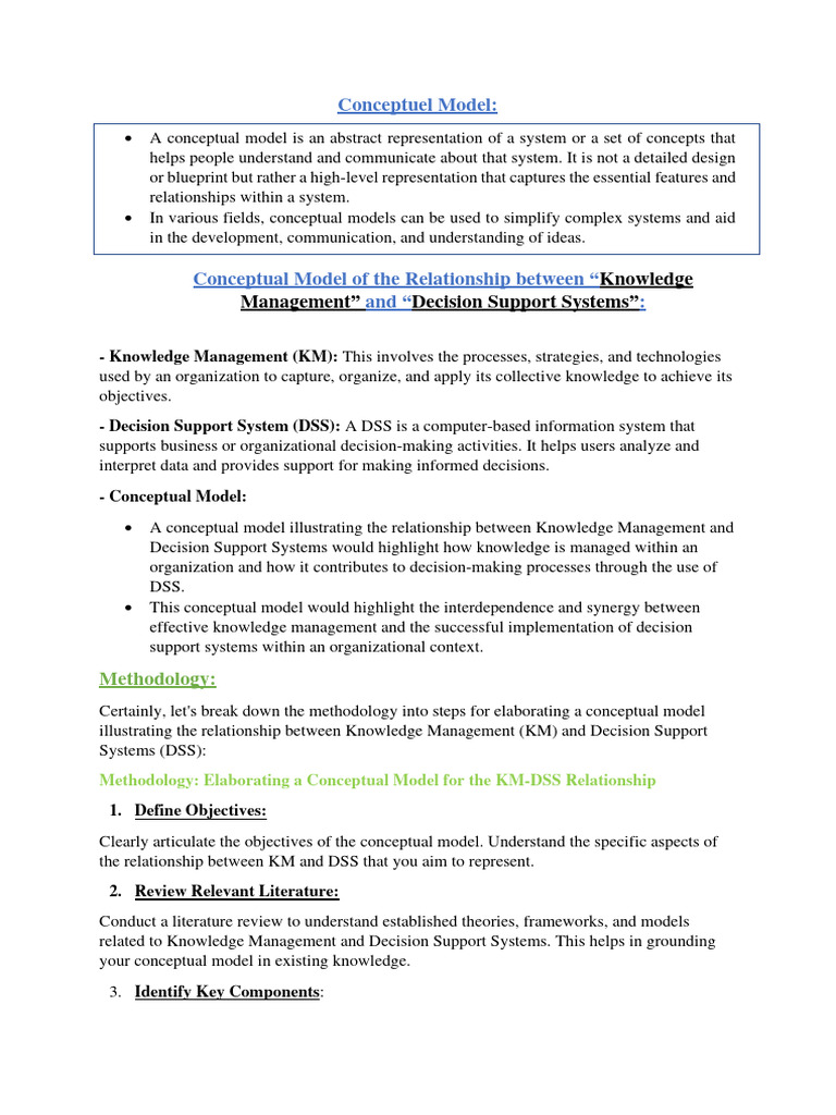 Conceptuel Model of KMS-DSS | PDF | Decision Support System ...